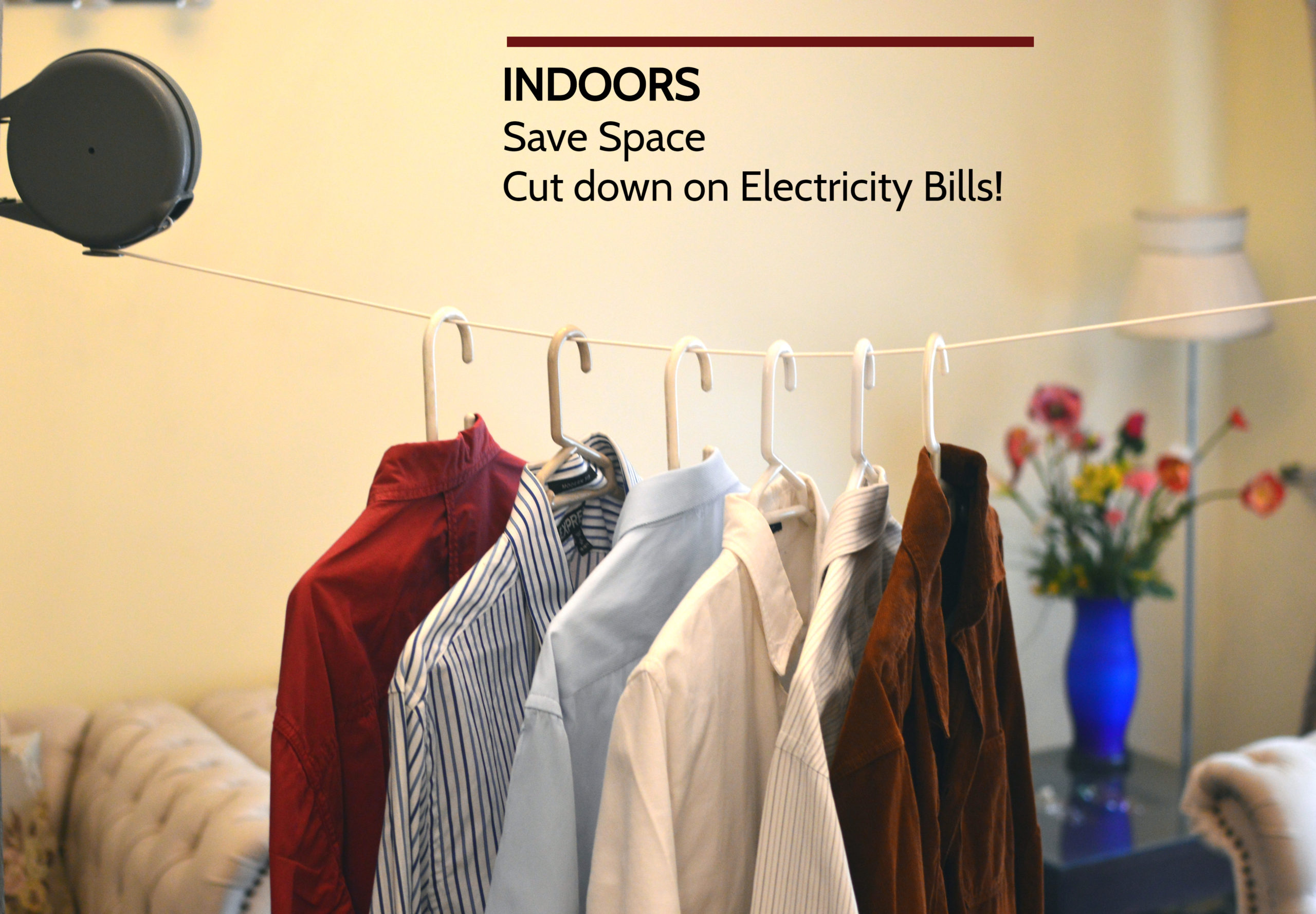 Retractable Clothesline – Portable Heavy Duty Indoor and Outdoor Single ...